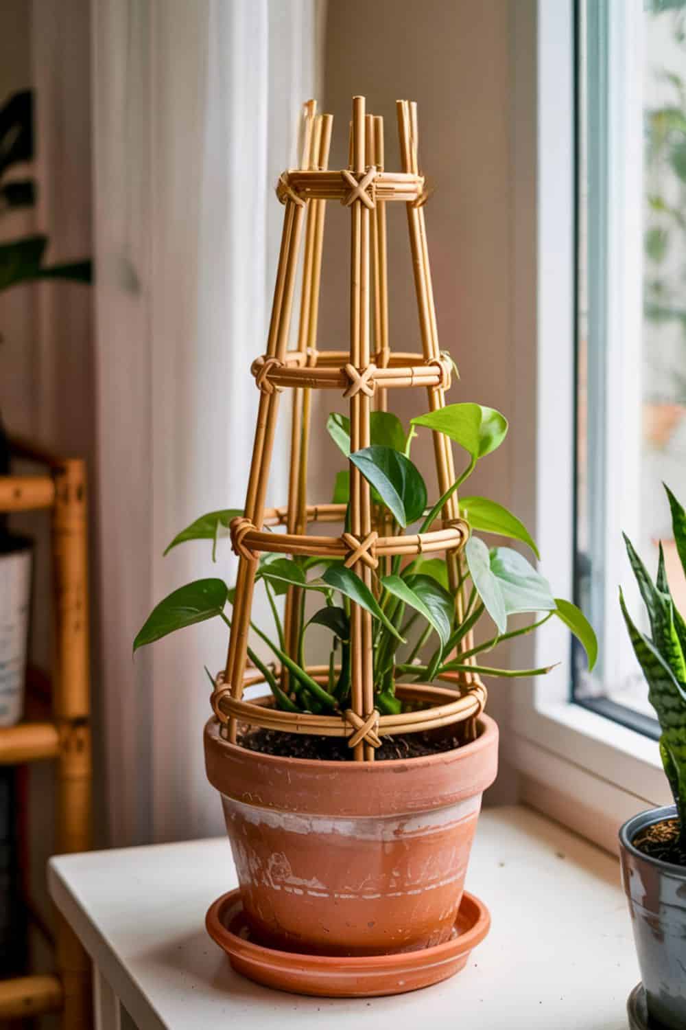 5 Easy DIY Trellises For Climbing Houseplants » Simplify Plants